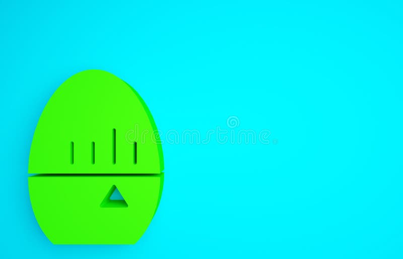 Green Kitchen Timer Icon Isolated on Blue Background. Egg Timer ...