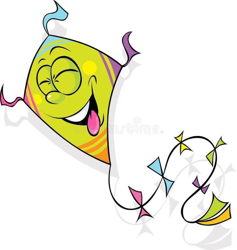 Green Kite Flying - Vector Illustration Stock Vector - Illustration of ...