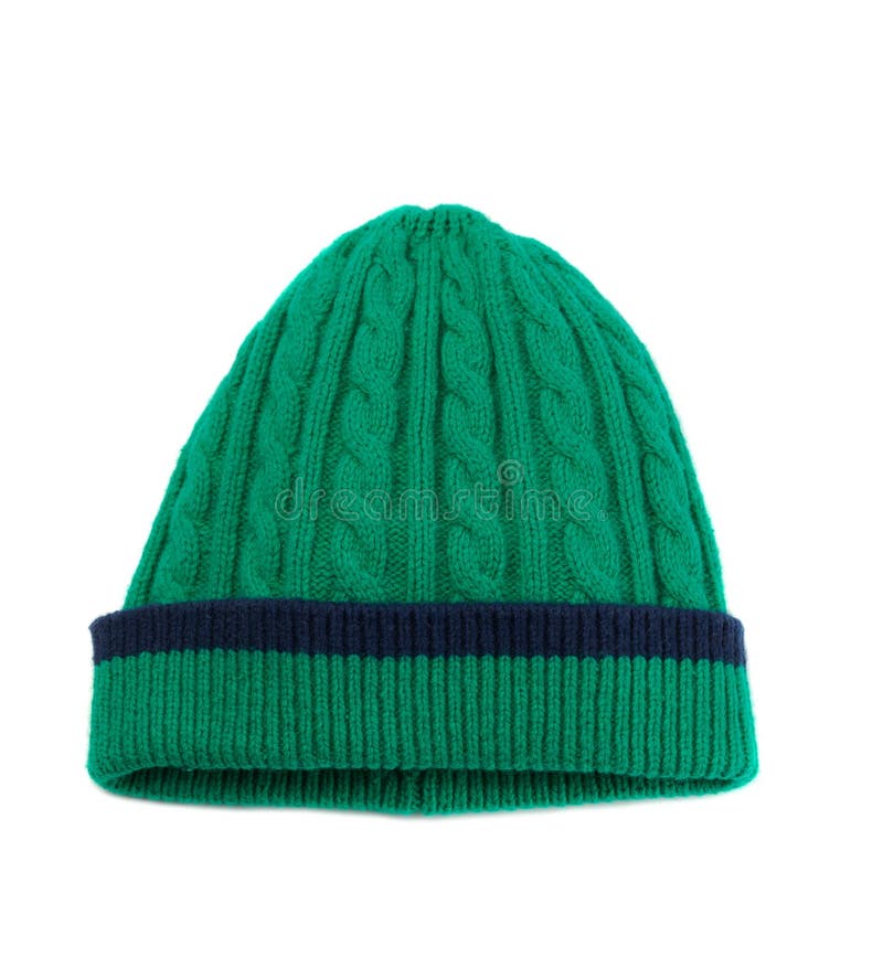 Green knitted winter hat stock image. Image of knitted - 58989057