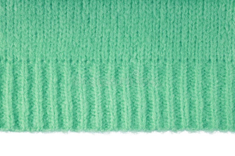 Green Knitted Woolen Jersey Fabric, Sweater Texture with Edge Isolated ...