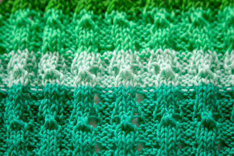 Green Knitted Fabric Texture Stock Image - Image of orange, green ...