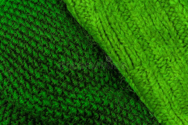 Green Knitting Wool Texture Background. Colorful Knitted Horizon Stock ...