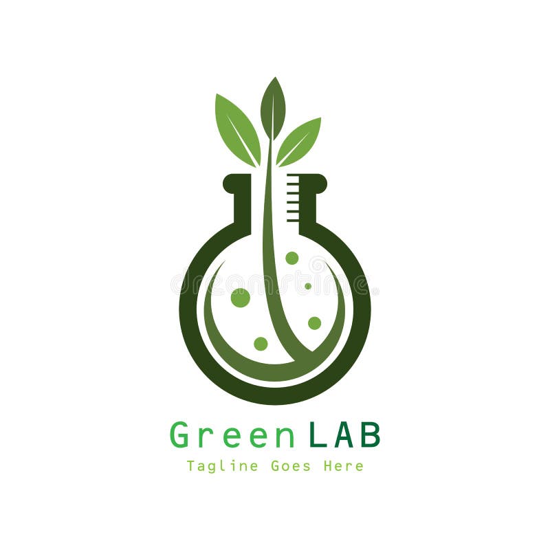 Green Lab Logo Design Concept Vector. Creative Lab with Leaf Logo ...