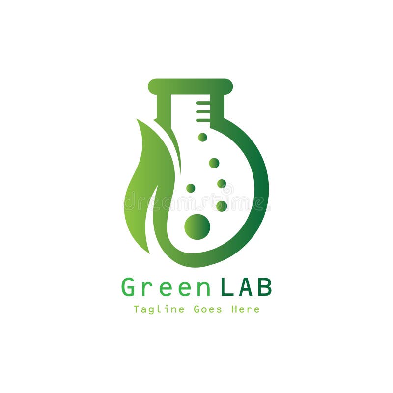 Green Lab Logo Design Concept Vector. Creative Lab with Leaf Logo ...