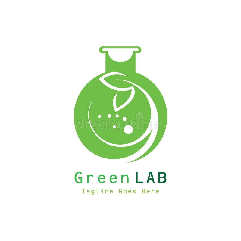Green Lab Logo Design Concept Vector. Creative Lab with Leaf Logo ...
