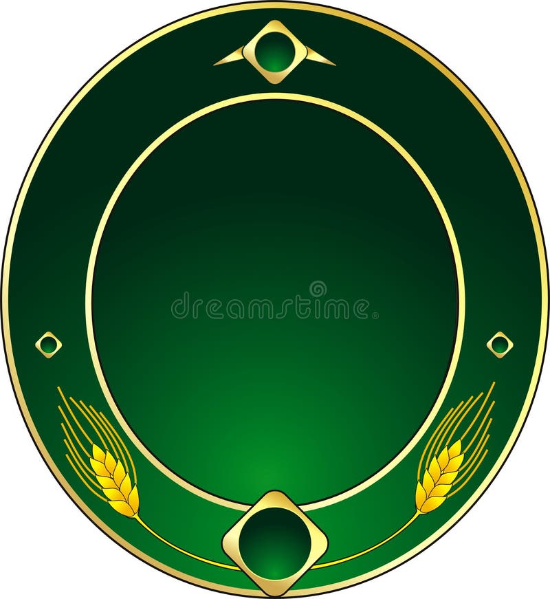 Green label stock vector. Illustration of gold, ornamentation - 6804717