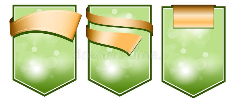 Green label with ribbon stock vector. Illustration of symbol - 67488180