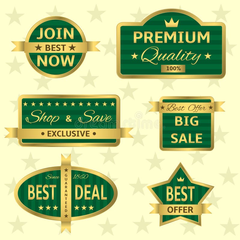 Green labels stock vector. Illustration of price, discount - 44749557