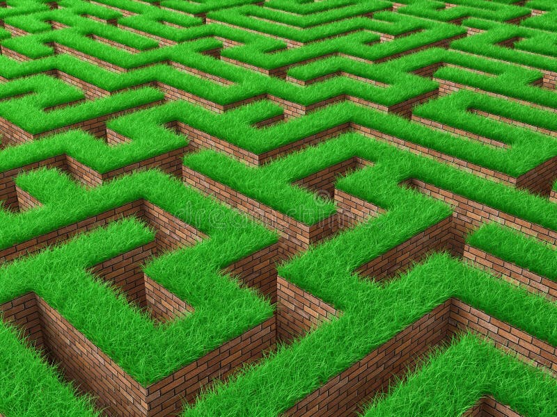 Green labyrinth stock photo. Image of maze, green, detail - 34632544
