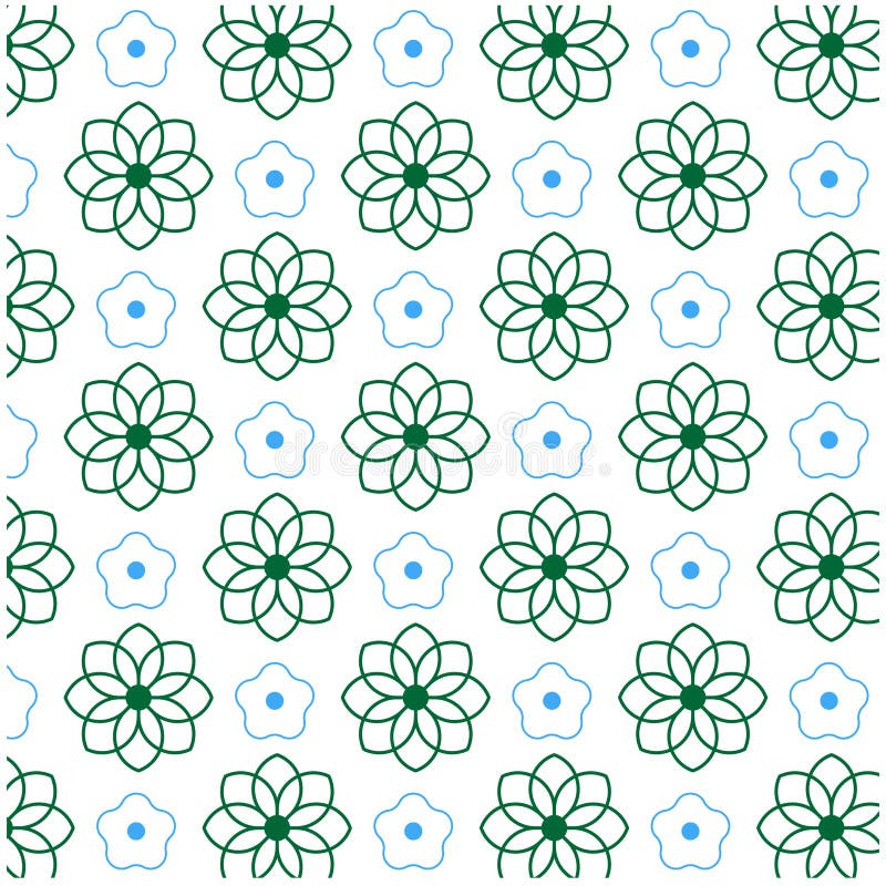 Green Lace & Blue Outline Grid: Repeating Pattern Stock Illustration ...