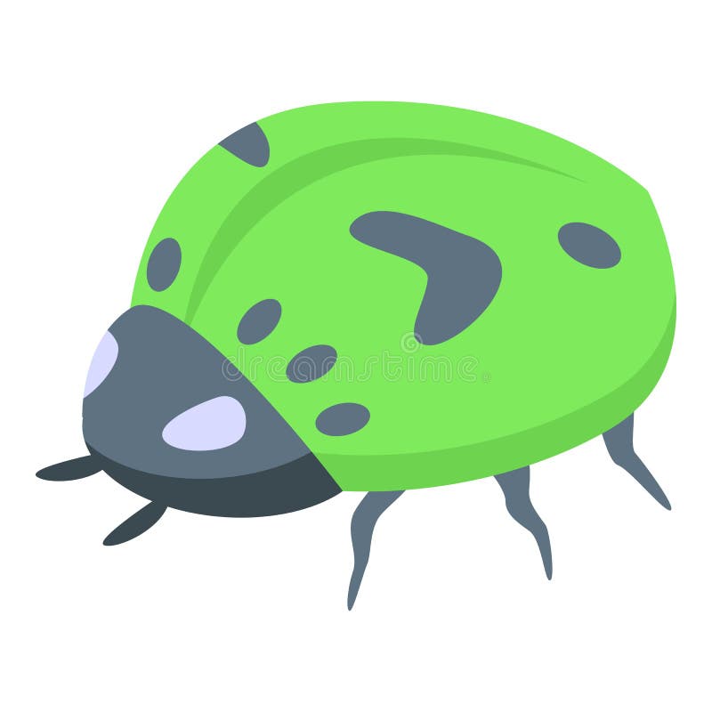Green Ladybug Icon Isometric Vector. Cute Bug Stock Vector ...