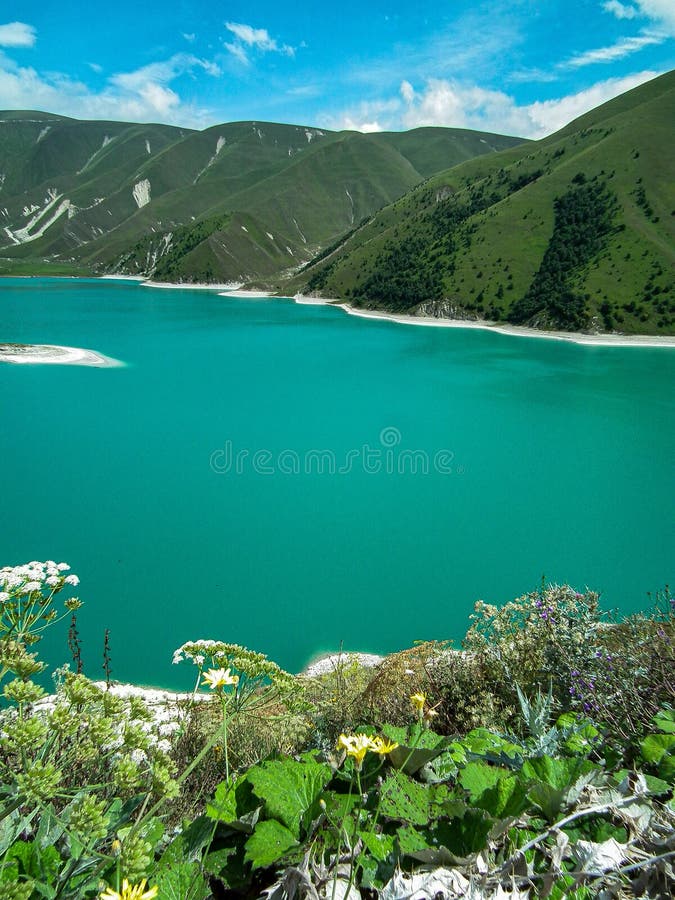 Green Lake Inside of Green Mountains with Best View Under Blue Sky ...