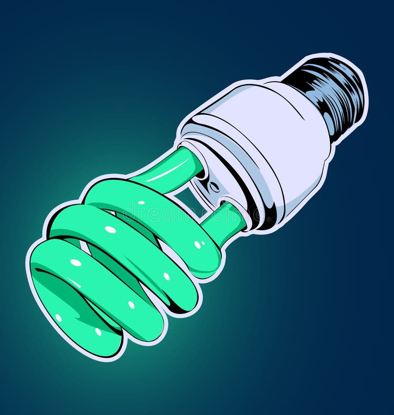 Green lamp stock vector. Illustration of economical, brightly - 6558223