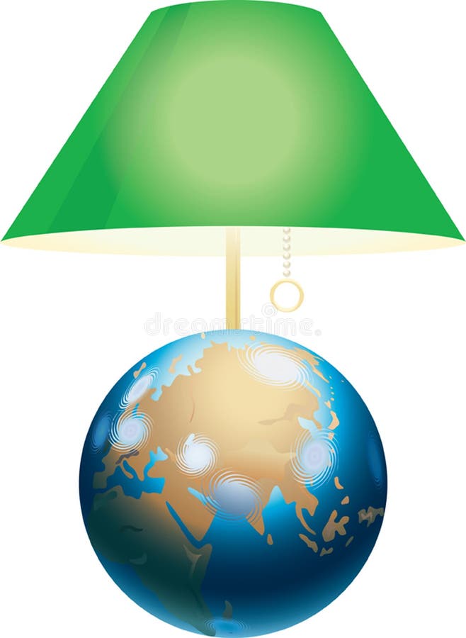 Green lamp stock vector. Illustration of electrical, lampshade - 29716382