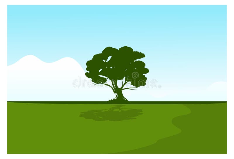 Green Land Landscape Vector Illustration Stock Illustration ...