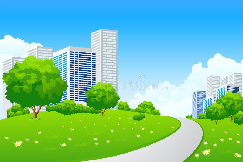 Green City Landscape stock vector. Illustration of green - 17817734