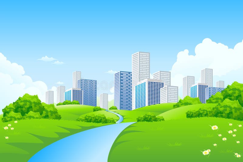 Green City Landscape stock vector. Illustration of green - 17817734