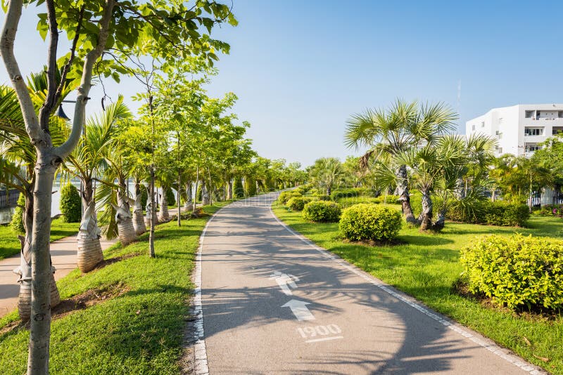 Green Landscape with Jogging Track Stock Photo - Image of landscape ...