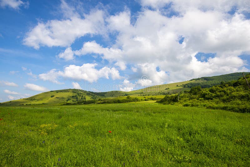 Springtime Landscape in Sunny Day ,view from the Hill Stock Image ...