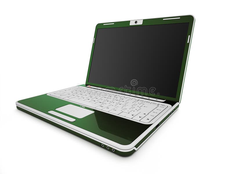 Green Laptop with World Map on Screen Icon Isolated Seamless Pattern on ...