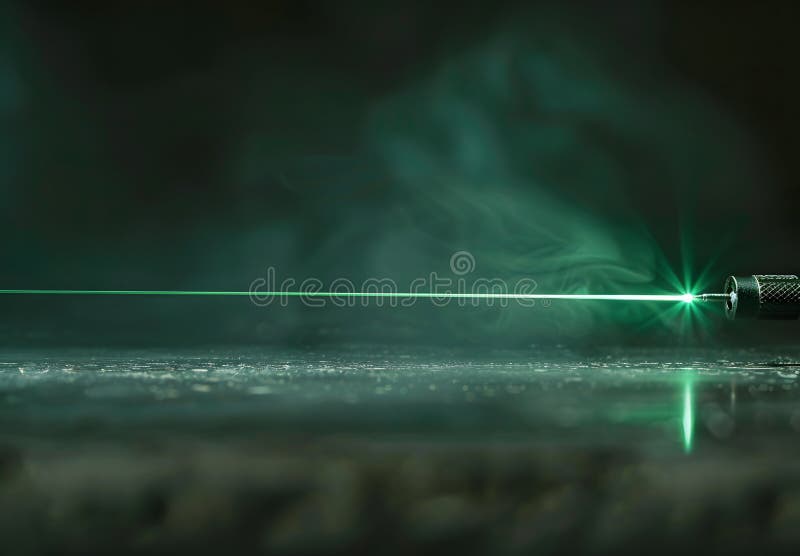 Green Laser Beam on Black Background with Copy Space Stock Illustration ...