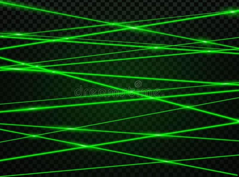 Green Laser Beam Lights, Neon Glow Ray Background Stock Vector ...