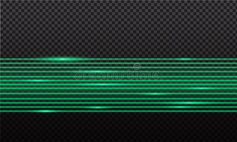 Green Laser Beam. Laser Rays, Green Lighting Effect on Transparent ...