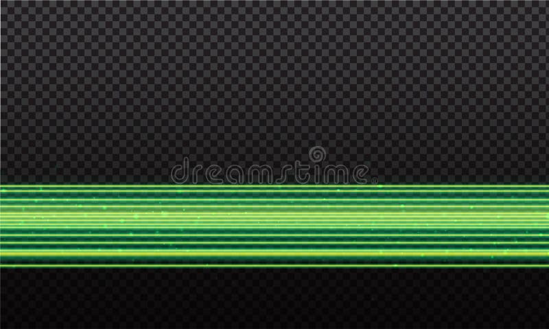 Green Laser Beam. Laser Rays, Green Lighting Effect on Transparent ...