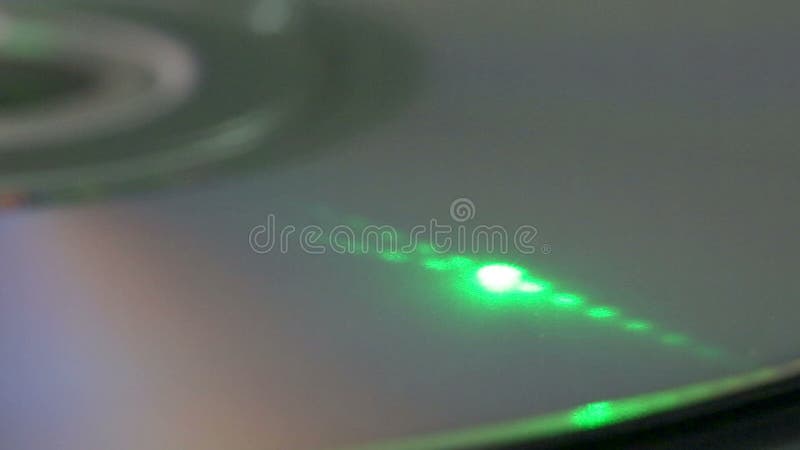 Green Laser Beam Reading or Writing Data on Rotating Cd or Dvd Disc ...