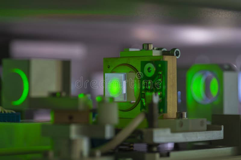 Green laser spot stock photo. Image of conversion, oscillator - 274158168