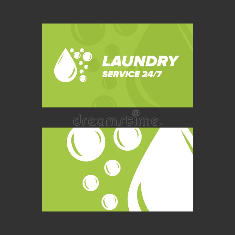 Green Laundry Service Business Card Stock Vector - Illustration of ...