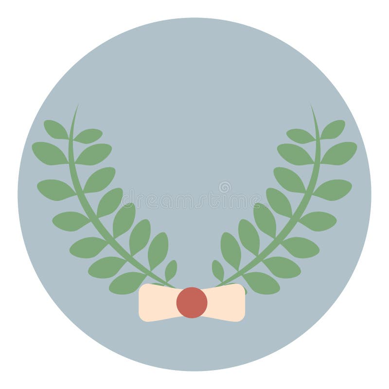 Green laurel branch, icon stock vector. Illustration of watercolor ...