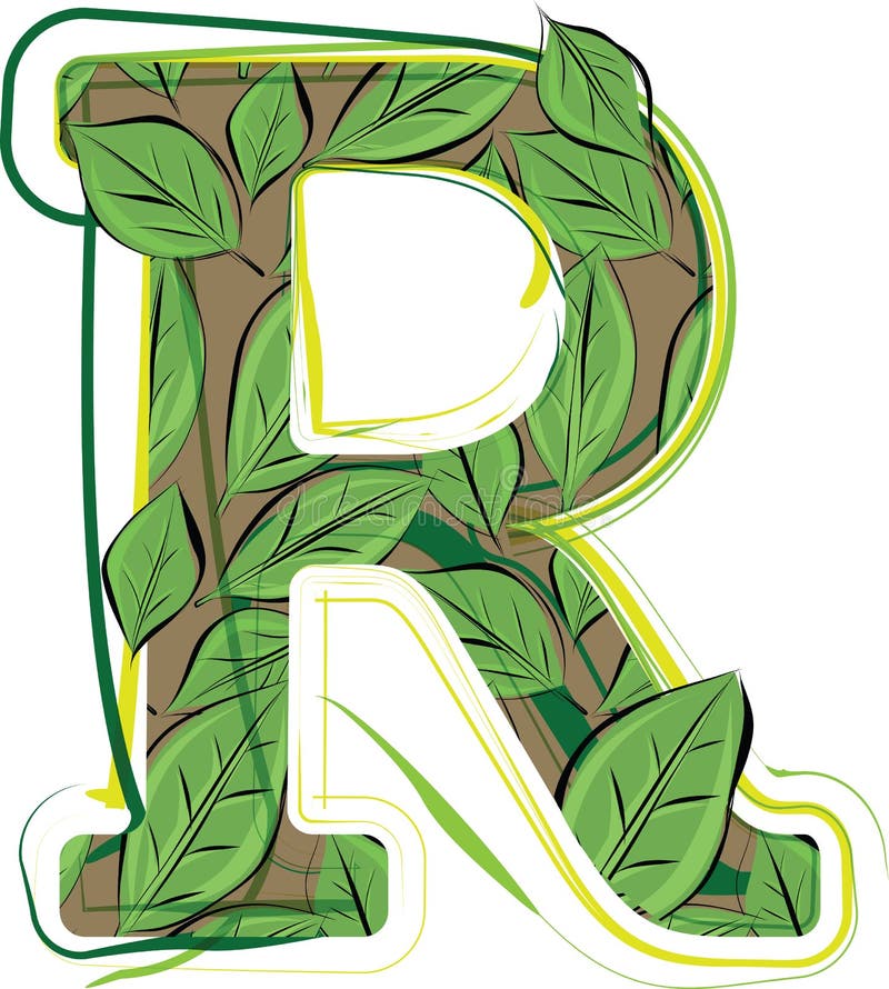 Green Leaf Alphabet Illustration LETTER R Stock Vector - Illustration ...