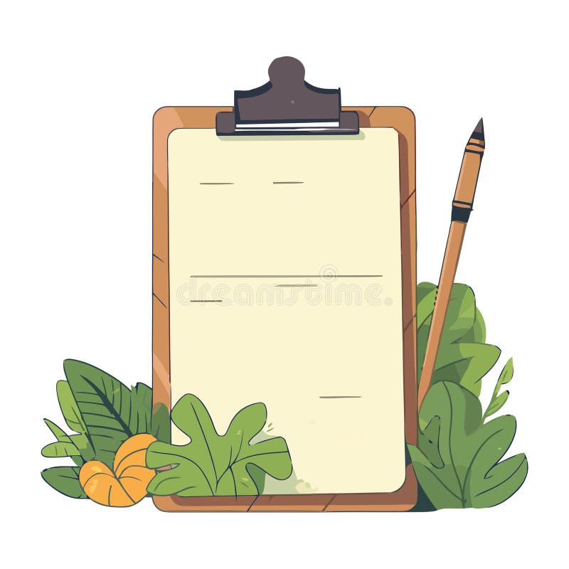 Green Leaf on Blank Paper, Vector Illustration Stock Vector ...