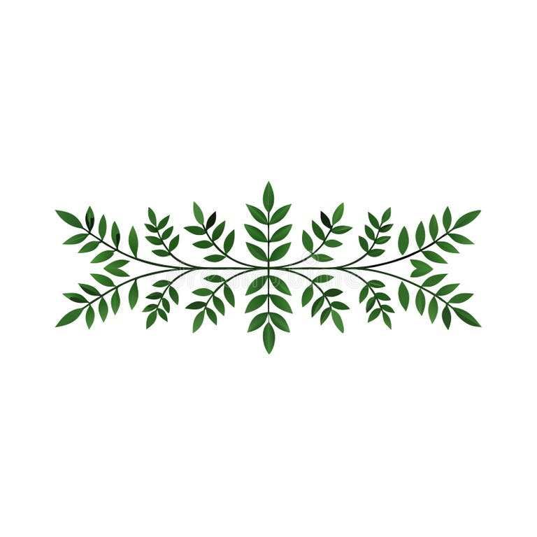 Green Leaf Border Graphic Element for Design Projects on White ...