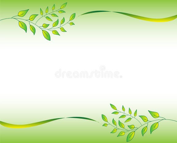 Green Leaf Border stock vector. Illustration of green - 41196464