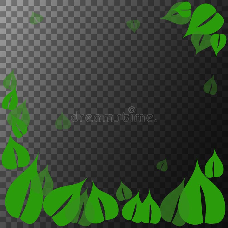 Green Leaf Border. Nature Shape Outline. Transparent Vector Layout ...