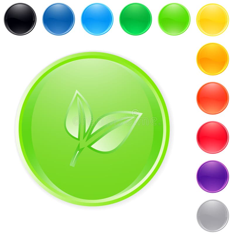 Green leaf button vector stock vector. Illustration of element - 11195037