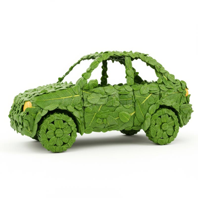 Green Leaf Car Eco-Friendly Nature Vehicle Stock Illustration ...