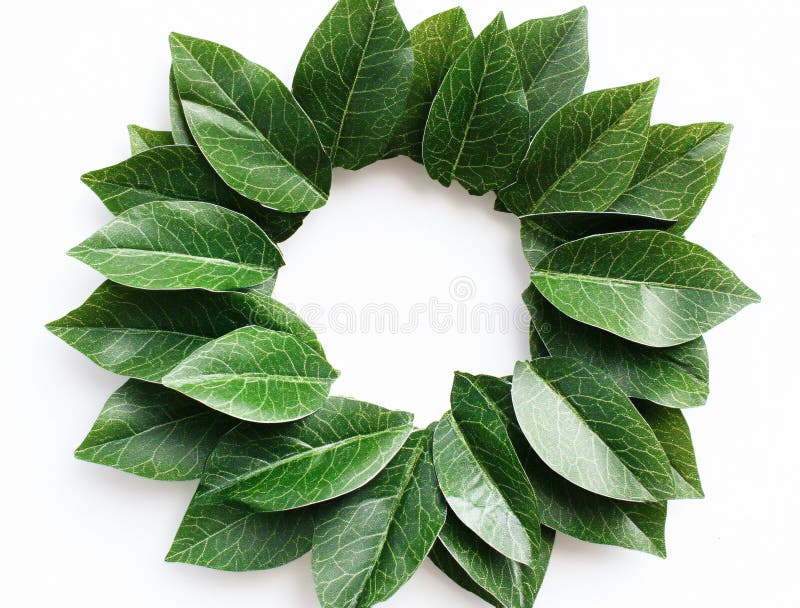 Green Leaf Circle Frame Nature Wreath Eco Design High Quality Image ...