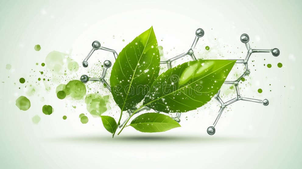 A Green Leaf Combining with a Molecular Structure Serves As an Abstract ...