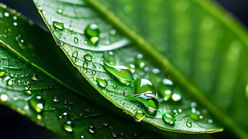 Green Leaf with Concentric Pattern in Close-up Stock Illustration ...