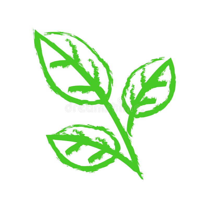Leaf in Doodle Style. Stylized Leaf Isolated from Background Stock ...