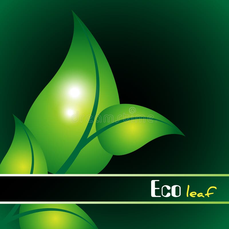 Green leaf eco background stock vector. Illustration of background ...