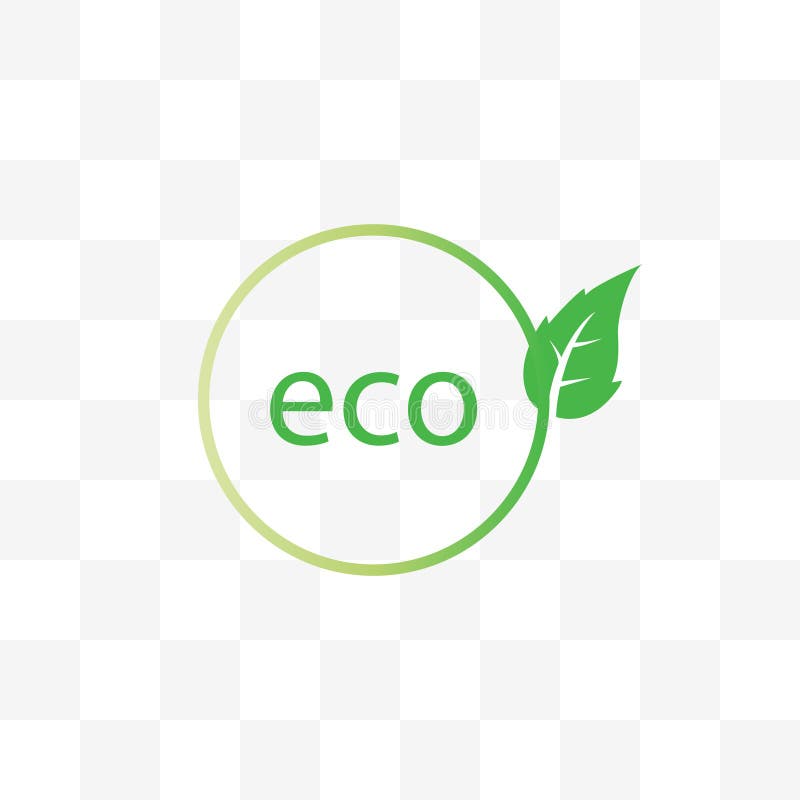 Green Leaf, Eco Icon on Transparent Background. Vector Illustration ...