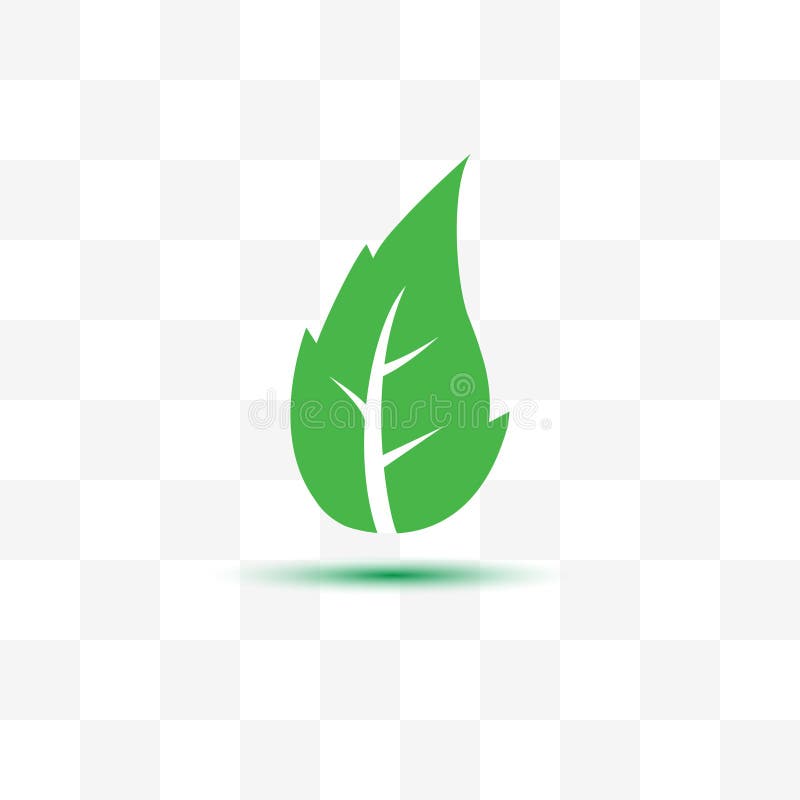 Green Leaf, Eco Icon on Transparent Background. Vector Illustration ...