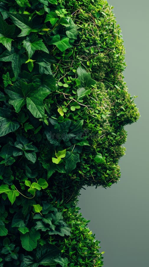 Green Leaf Face Portrait: a Creative Interpretation of a Persons Face ...