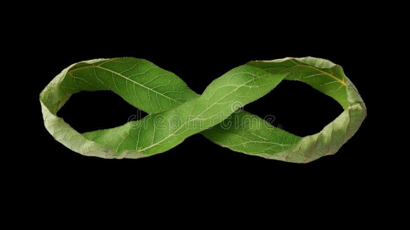 Green Leaf Folded into Infinity Symbol on Transparent Background Stock ...