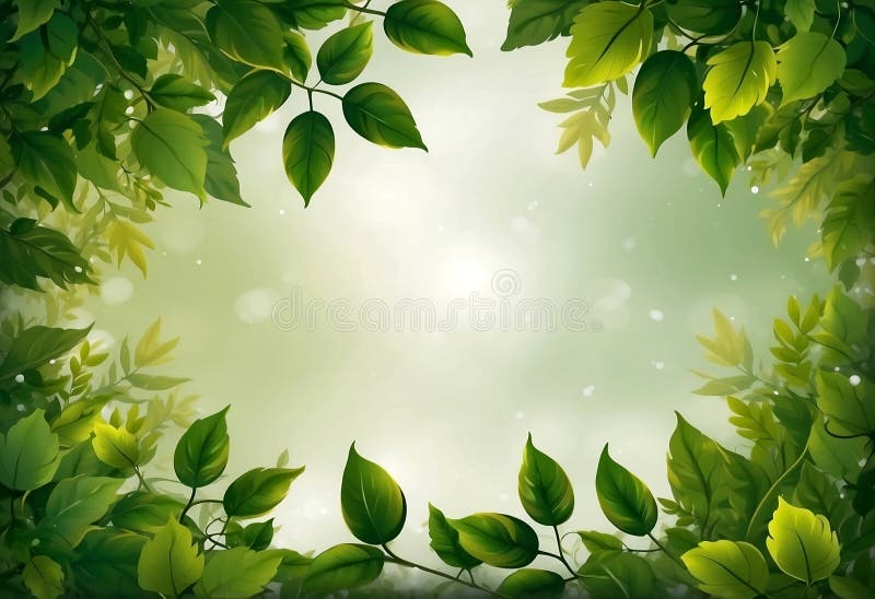 Green Leaf Frame and Background Stock Photo - Image of park, nature ...