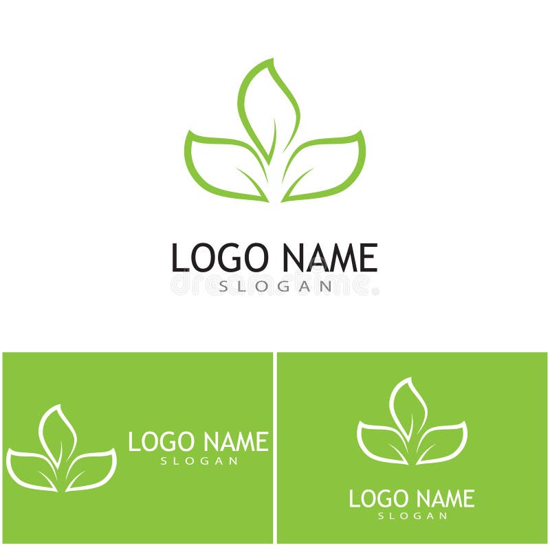 Green Leaf Illustration Nature Logo Design Stock Vector - Illustration ...
